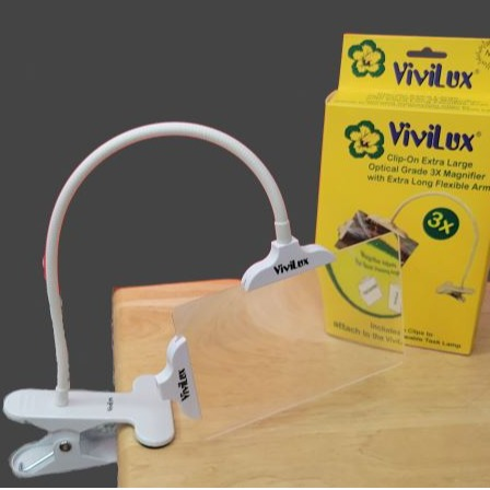 ViviLux 6"x4" Optical Grade 3x Distortion-Free Magnifier with Clip Att ...