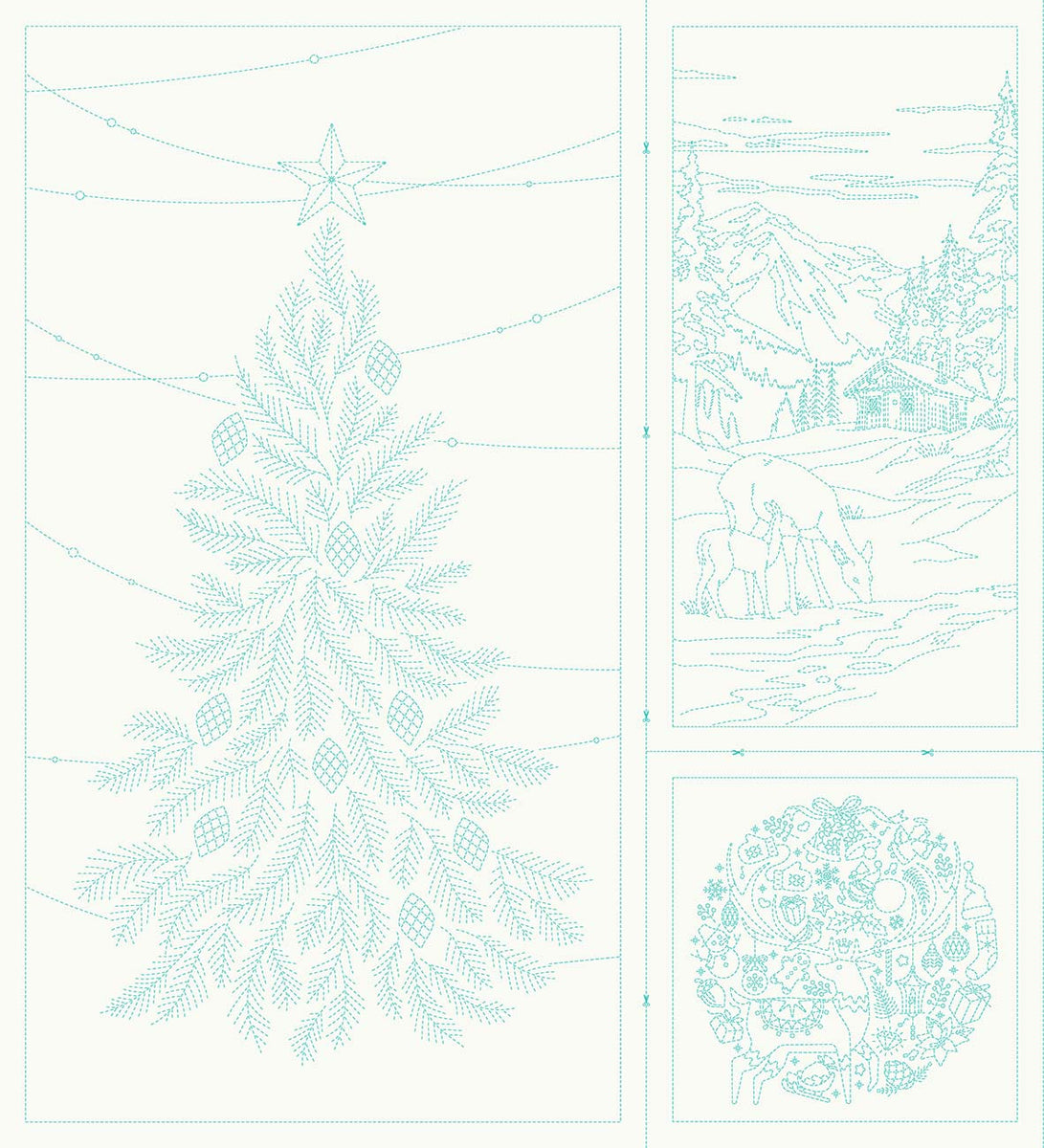 Seasons Greetings 2 Wagara Sashiko Panel – AllThreads